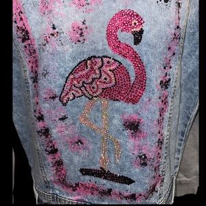 Pamynthia Designs | Jackets & Coats | Flamingo Embellished Hooded ...